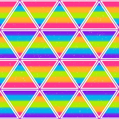 Rainbow triangle seamless pattern Royalty Free Vector Image