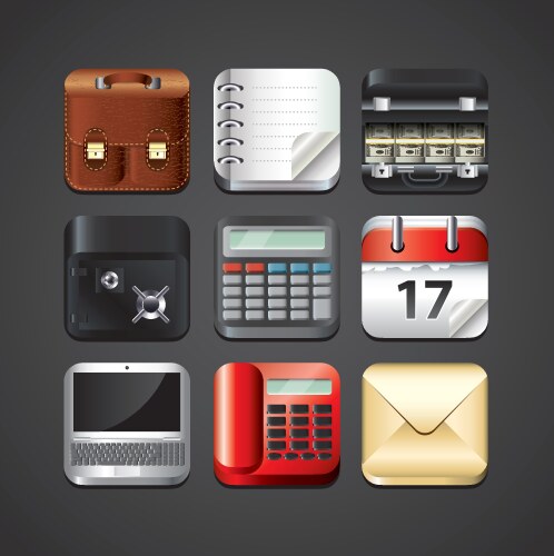 Set of colorful app icon frames templates buttons Vector Image