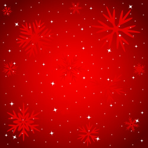 Snowy red background with falling snowflakes Vector Image