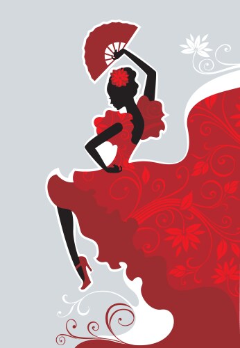 Isolated typical spanish flamenco dancer Vector Image
