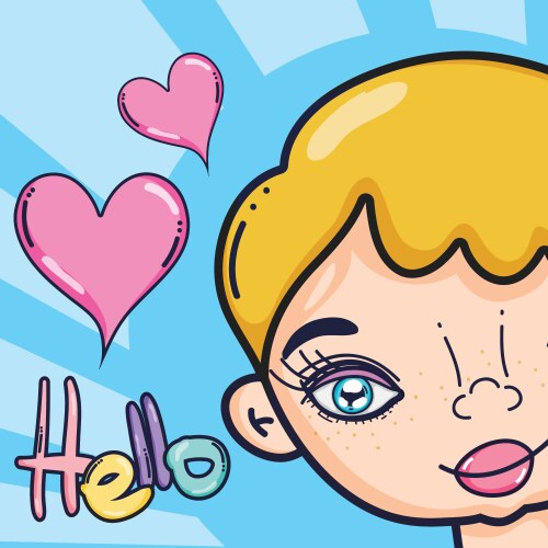 Girl saying hello cartoon Royalty Free Vector Image