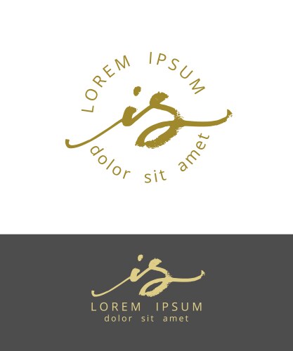 A w initials monogram logo design dry brush Vector Image