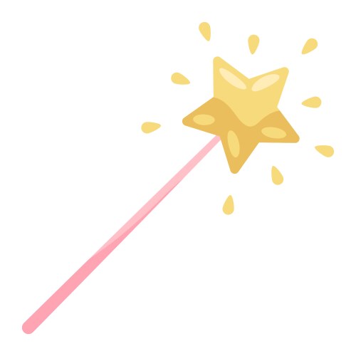 With princess magic wand Royalty Free Vector Image