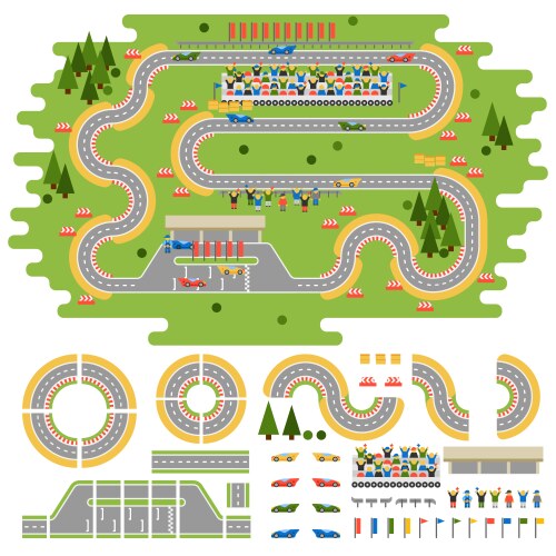 Race car track Royalty Free Vector Image - VectorStock
