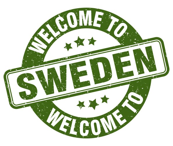 Welcome to sweden stamp round sign Royalty Free Vector Image