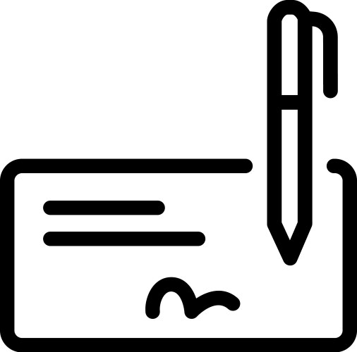 Bank check icon Royalty Free Vector Image - VectorStock