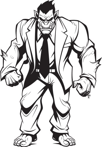 Orc ceo style corporate suit icon formal Vector Image