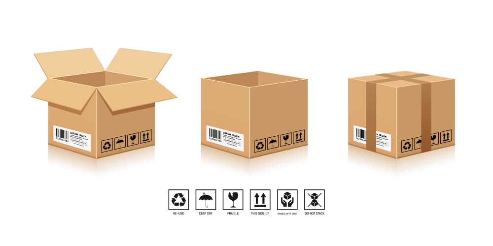Packaging boxes Royalty Free Vector Image - VectorStock