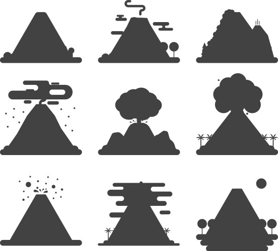 Volcano Silhouette Vector Images (over 1,600)