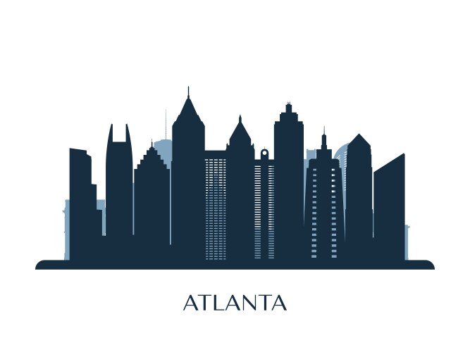Atlanta Skyline Silhouette Vector Images (over 170)