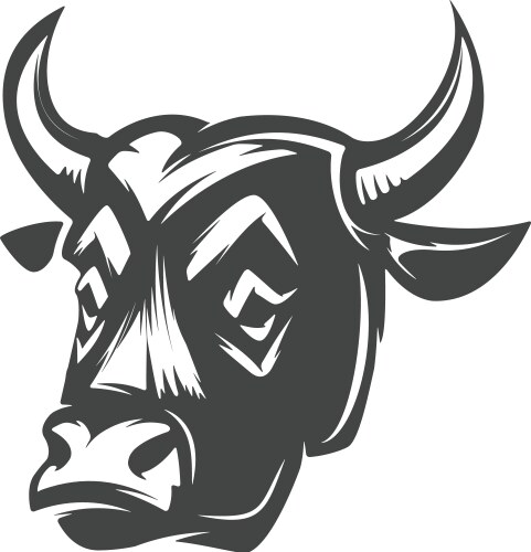 Vintage powerful bull head concept Royalty Free Vector Image