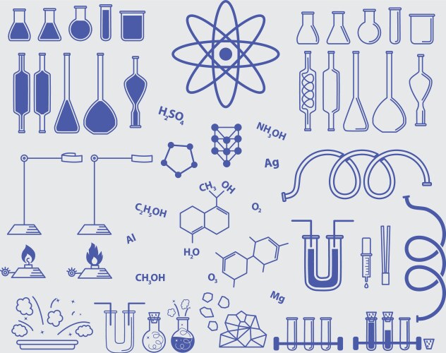 Chemistry vertical background with chemical Vector Image