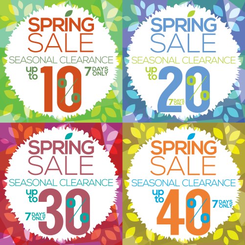Spring sale poster up to 50 off Royalty Free Vector Image