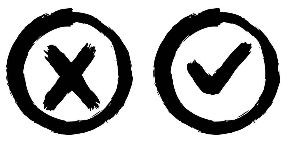 Check mark icon right click Royalty Free Vector Image