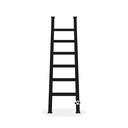 Metallic household steps isolated aluminum ladder Vector Image