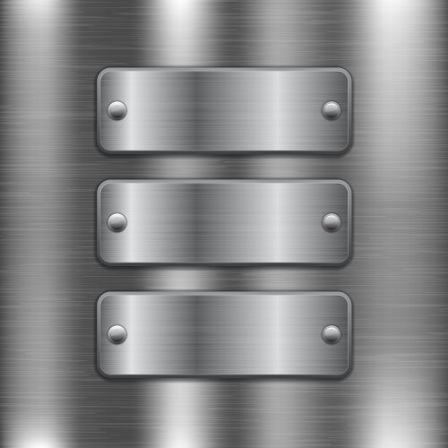 Metal plates on iron perforated background Vector Image