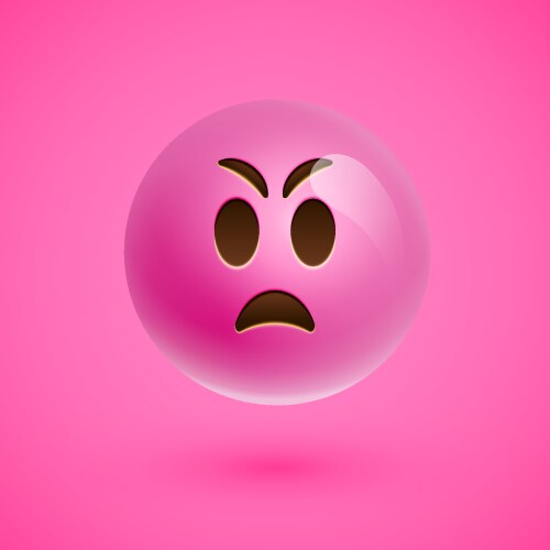 Pink realistic emoticon smiley face Royalty Free Vector