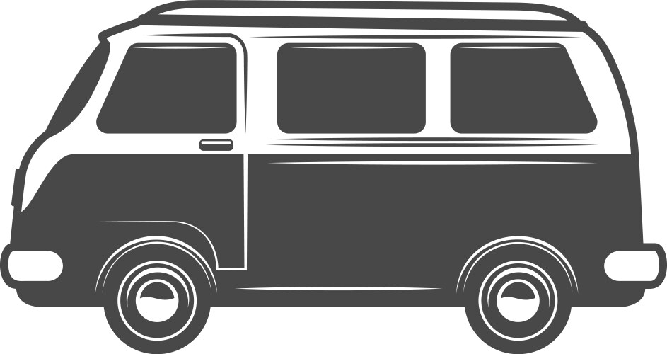 Retro travel bus front view Royalty Free Vector Image