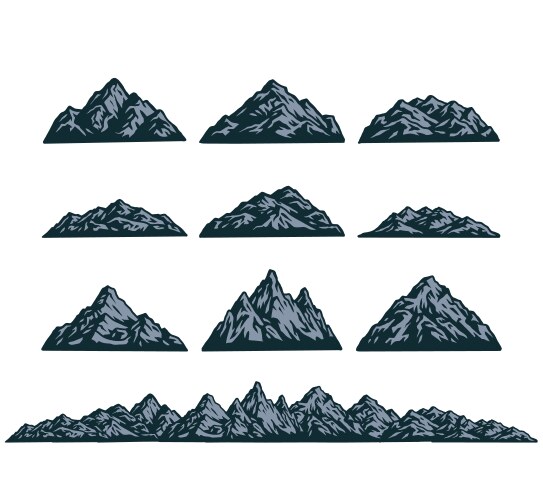 Mountain landscapes composition Royalty Free Vector Image