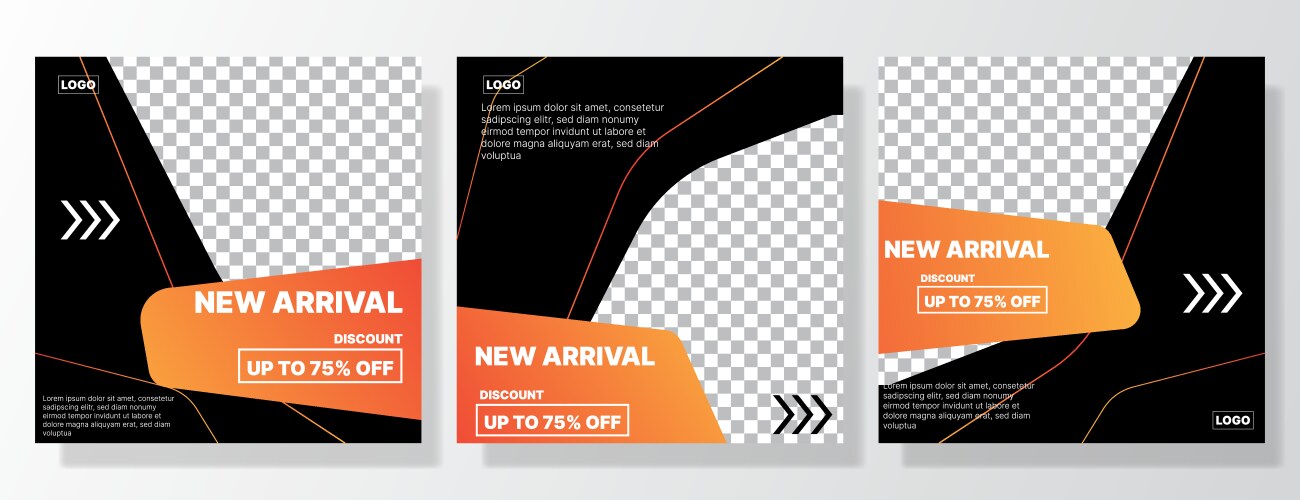 Set off square social media post template Vector Image