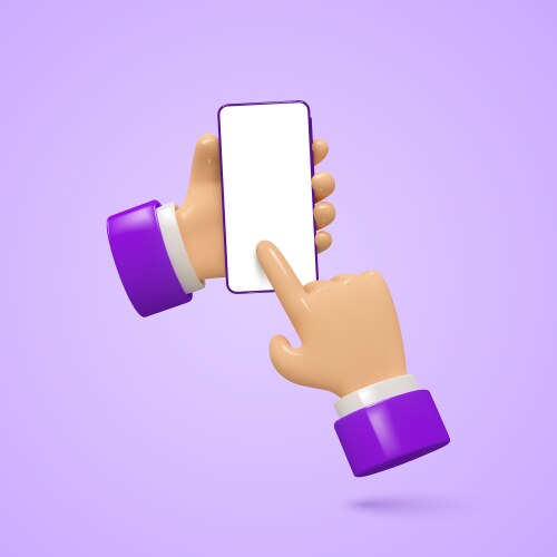 3d hands icon cartoon style hand gesture Vector Image