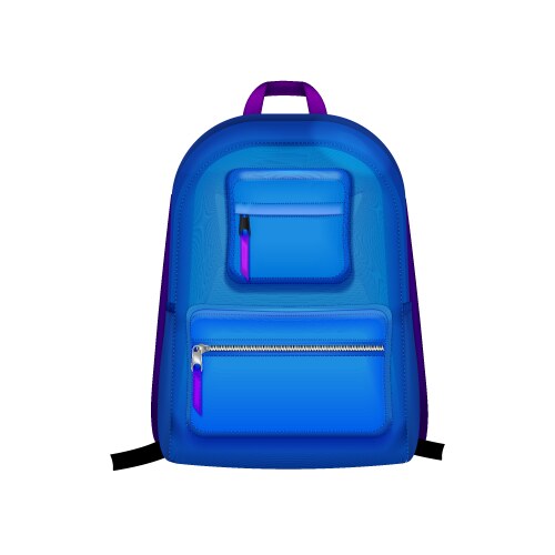 Realistic backpack Royalty Free Vector Image - VectorStock