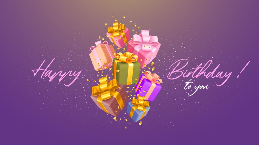 Happiest Birthday Wishes To You Greeting Text Vector Image