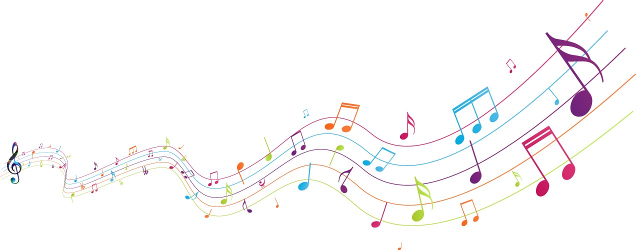 Colorful music notes Royalty Free Vector Image