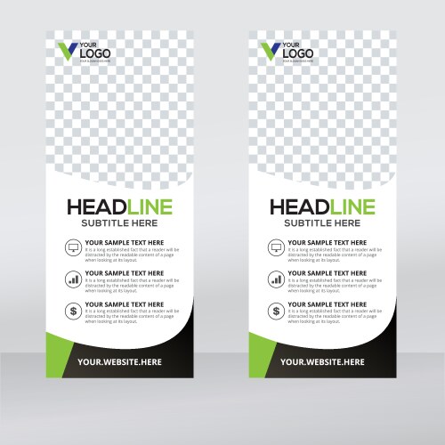 Roll up banner stand template Royalty Free Vector Image