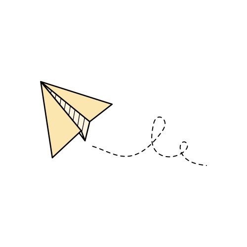 Cartoon paper airplane logo of the aircraft made Vector Image