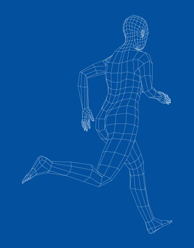 Wireframe running woman Royalty Free Vector Image