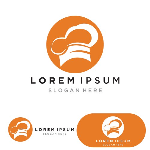 Chef hat logo design template Royalty Free Vector Image