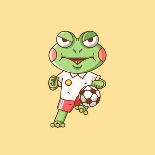 Cute soccer player herd ball kawaii chibi Vector Image