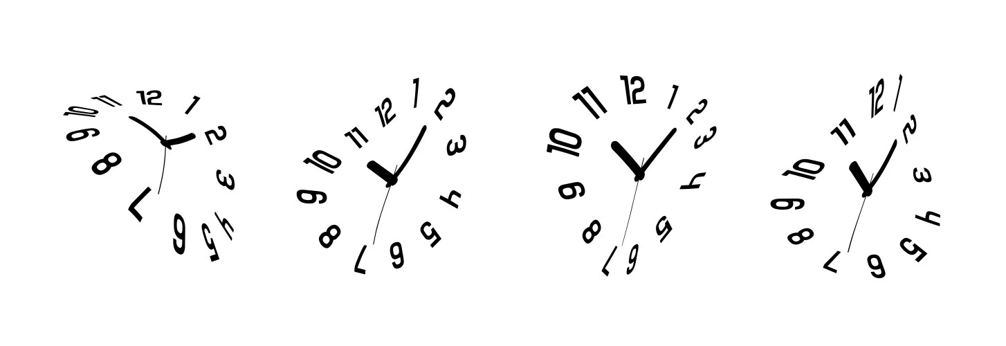 Melting watches deformed wall clock Royalty Free Vector