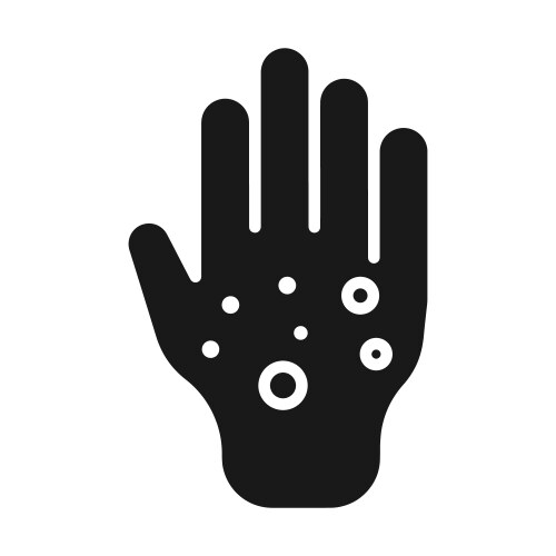 Rash hand line icon isolated on white background Vector Image