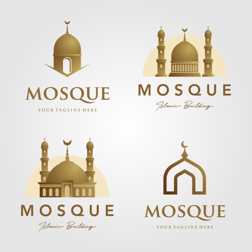 Islamic logo emblem design Royalty Free Vector Image