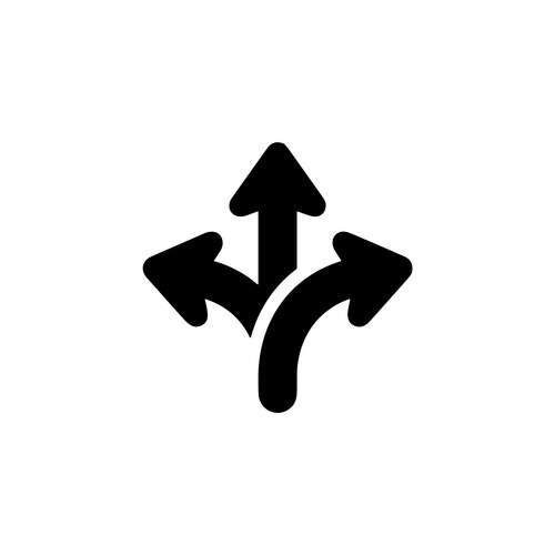 Three Arrows Diverging Icon – Royalty-Free Vector | VectorStock