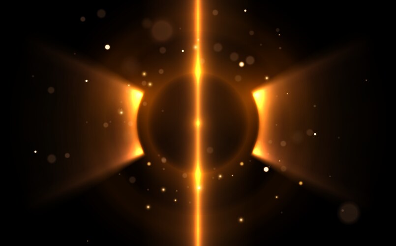 Golden glow cascades with sparks and luminous Vector Image