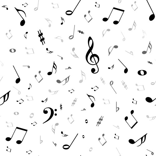 Music notes abstract seamless pattern hand drawn Vector Image