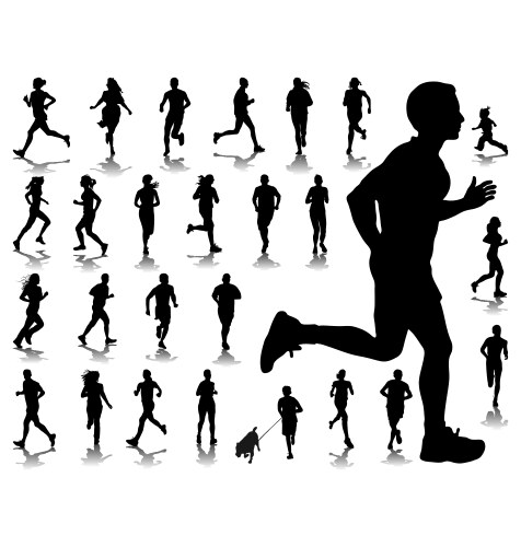 Running people Royalty Free Vector Image - VectorStock
