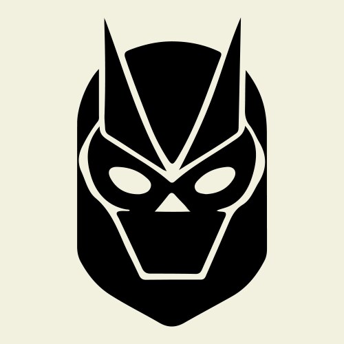 Solid black superhero mask silhouette icon Vector Image