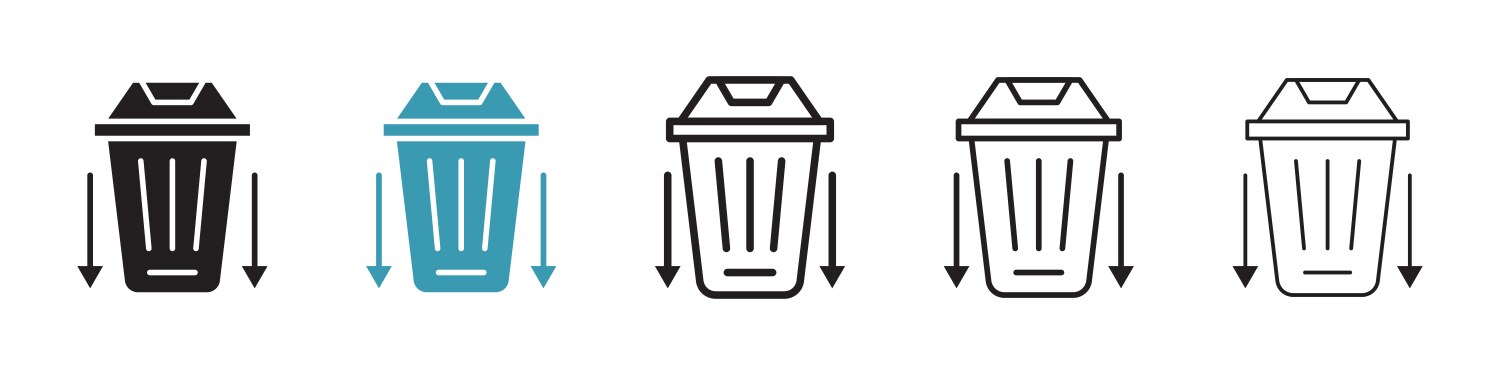 Waste reduction icon set reduce energy plastic Vector Image