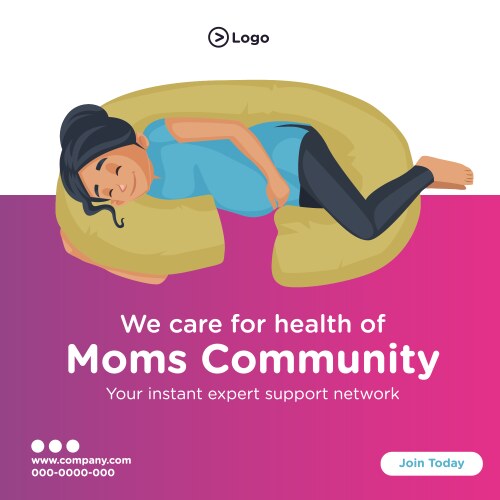 Banner design of moms community Royalty Free Vector Image