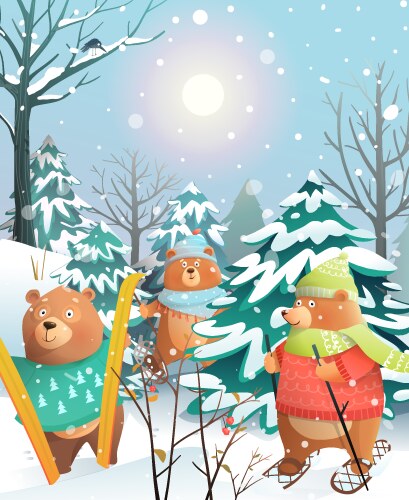 Cute winter panda bear Royalty Free Vector Image