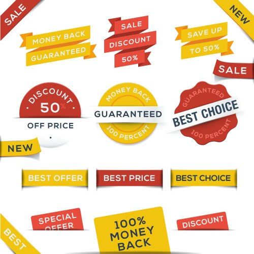 Vintage set premium quality and guarantee labels Vector Image