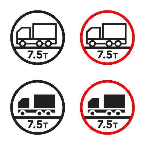 Weight limit traffic sign vehicle weight limit Vector Image