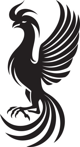 Celestial phoenix icon of legendary Royalty Free Vector