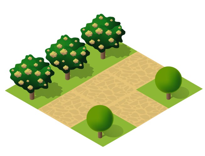 City quarter top view landscape isometric 3d Vector Image