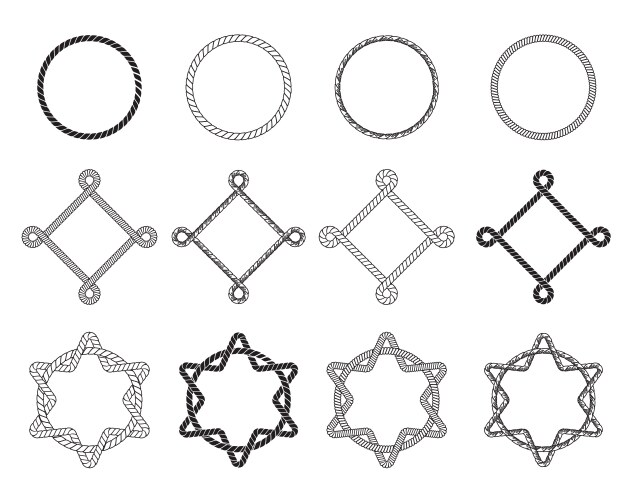 Different hud elements flat frames set Royalty Free Vector