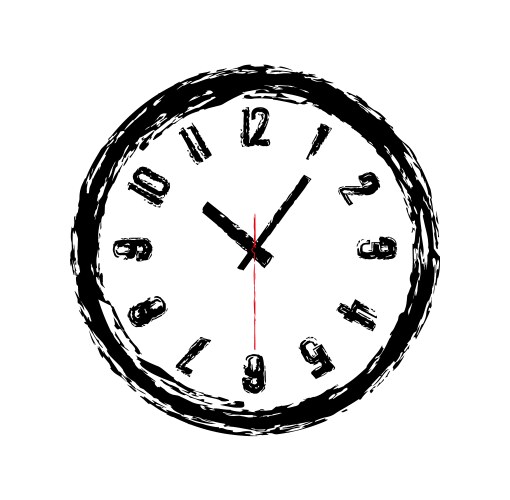 Melting watches deformed wall clock Royalty Free Vector